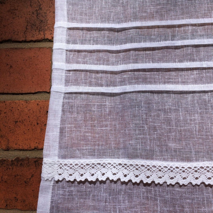 Langley Sheer White Lace Linen Monogram Door Panel – Linen and Letters