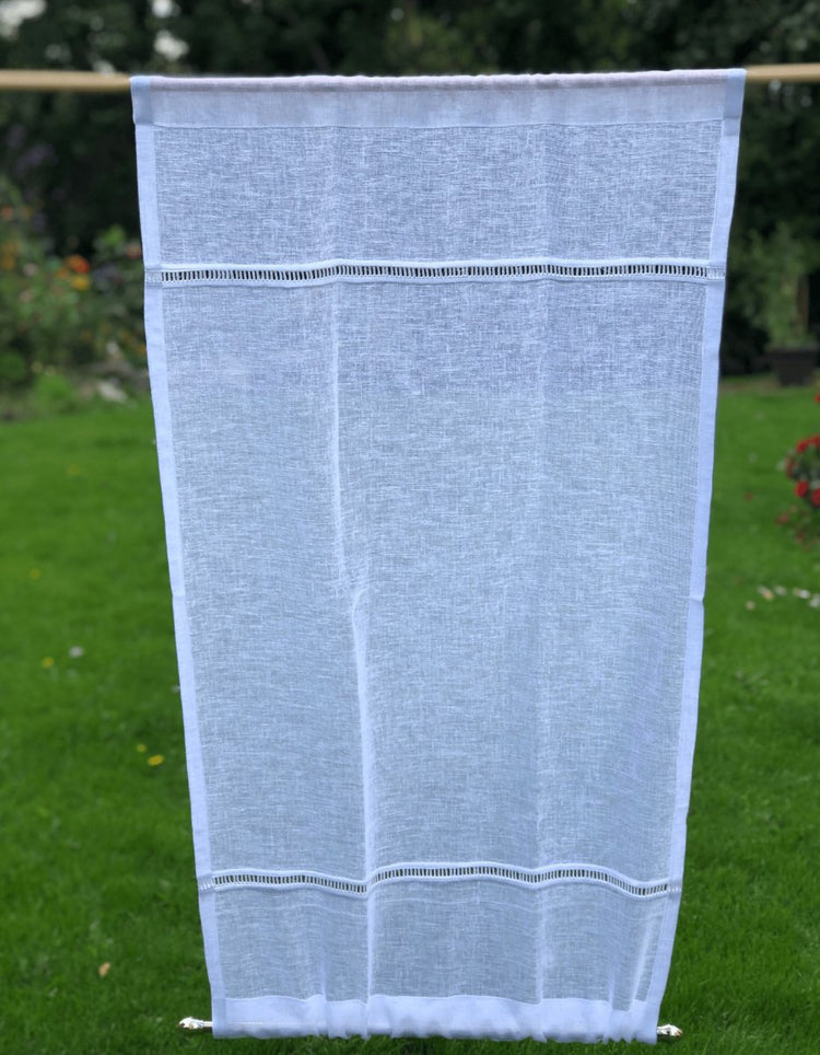 Latchford Sheer White Linen Ladder Door Curtain – Linen and Letters