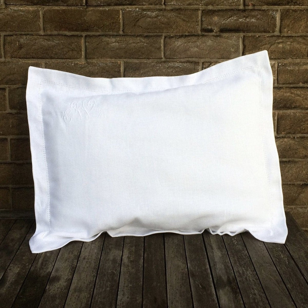 White Linen Pillowcase with Corner Embroidery – Linen and Letters